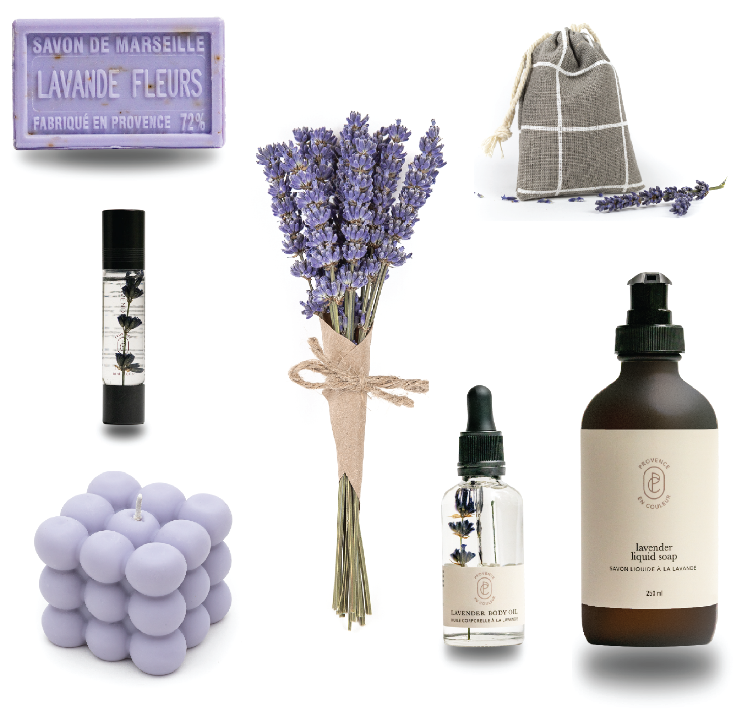 Lavender kit: lavender bouquet, lavender soap, lavender sachet ...